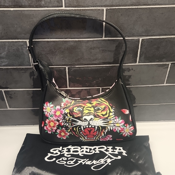 Ed Hardy | Bags | Ed Hardy Screaming Tiger Floral Shoulder Bag | Poshmark